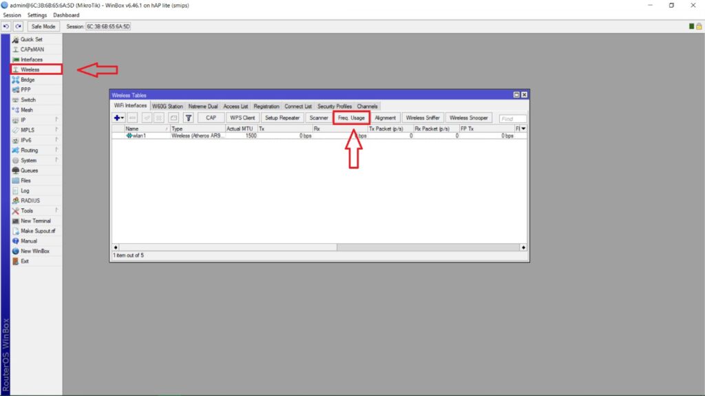 تنظیمات فرکانس و پنجره ی Freq.Usage - مجموعه آموزشی پژوهشی فرکیان تک
